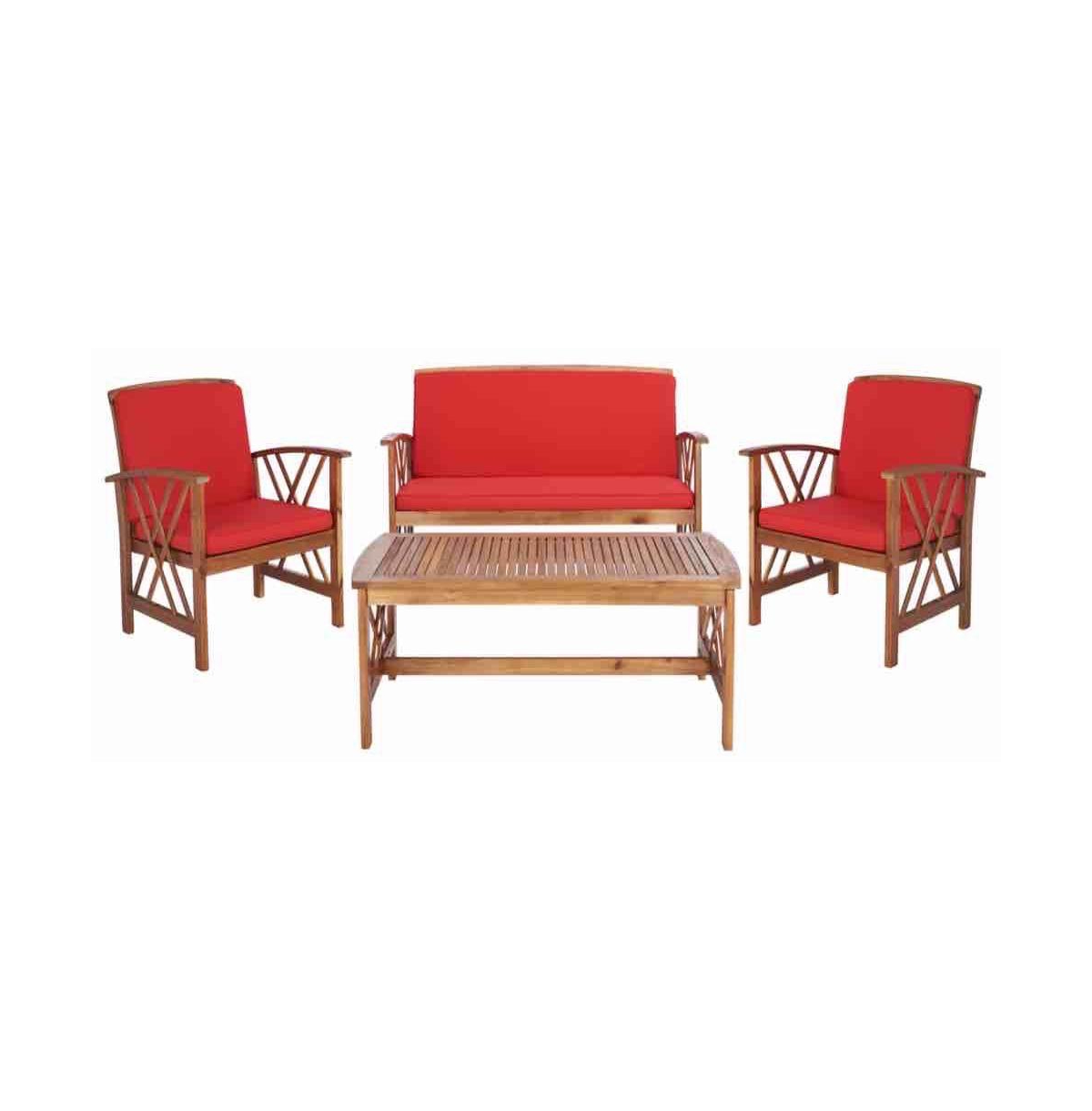 Click here for Fontana 4 Pc Outdoor Set - Red prices