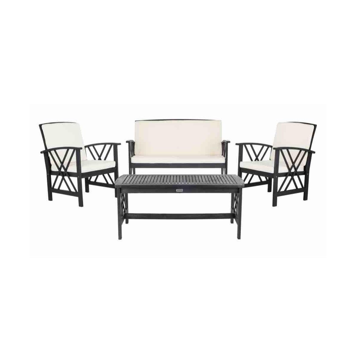 Click here for Fontana 4 Pc Outdoor Set - Black/beige prices