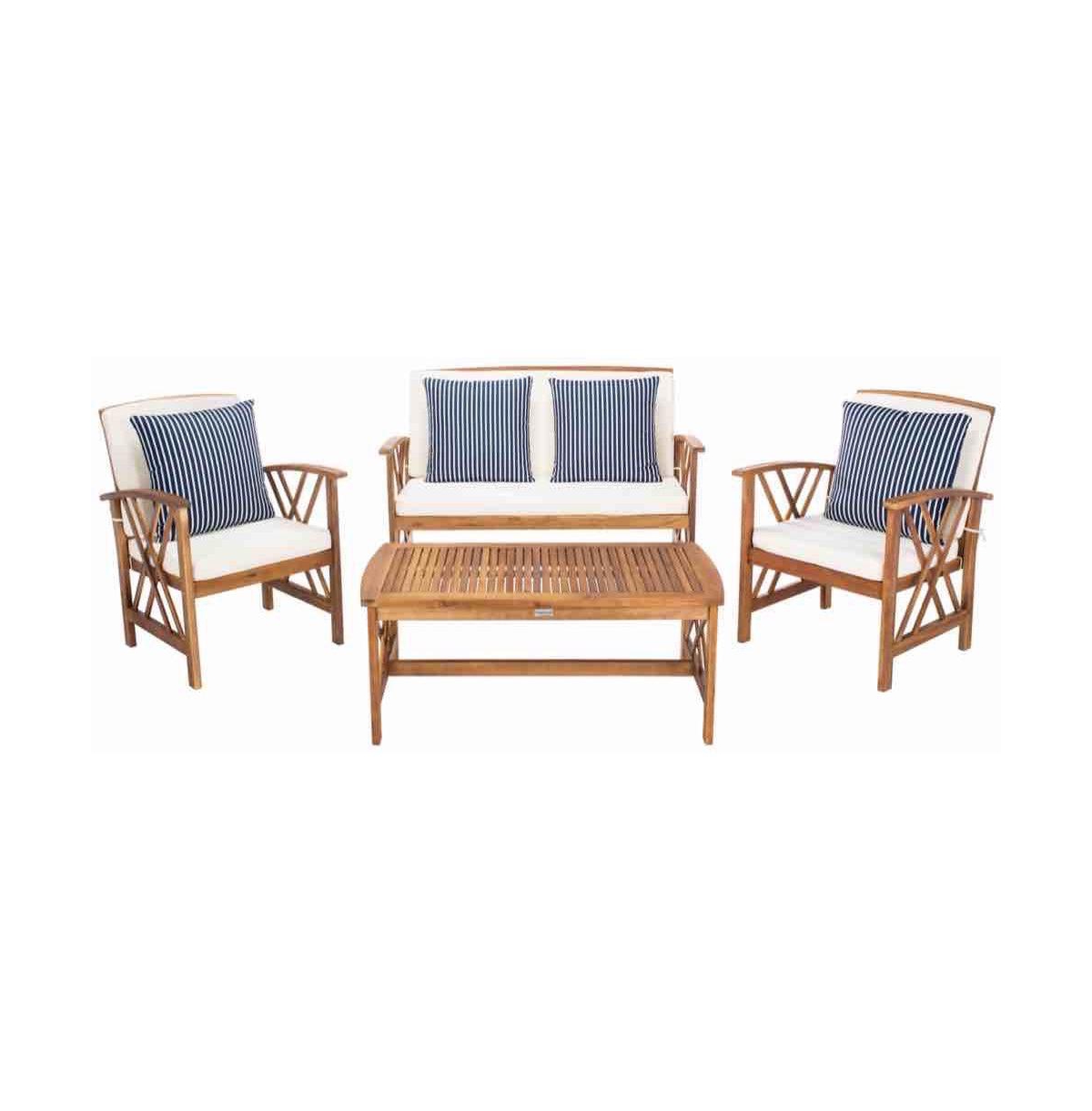 Click here for Fontana 4 Pc Outdoor Set - Natural/navy white prices
