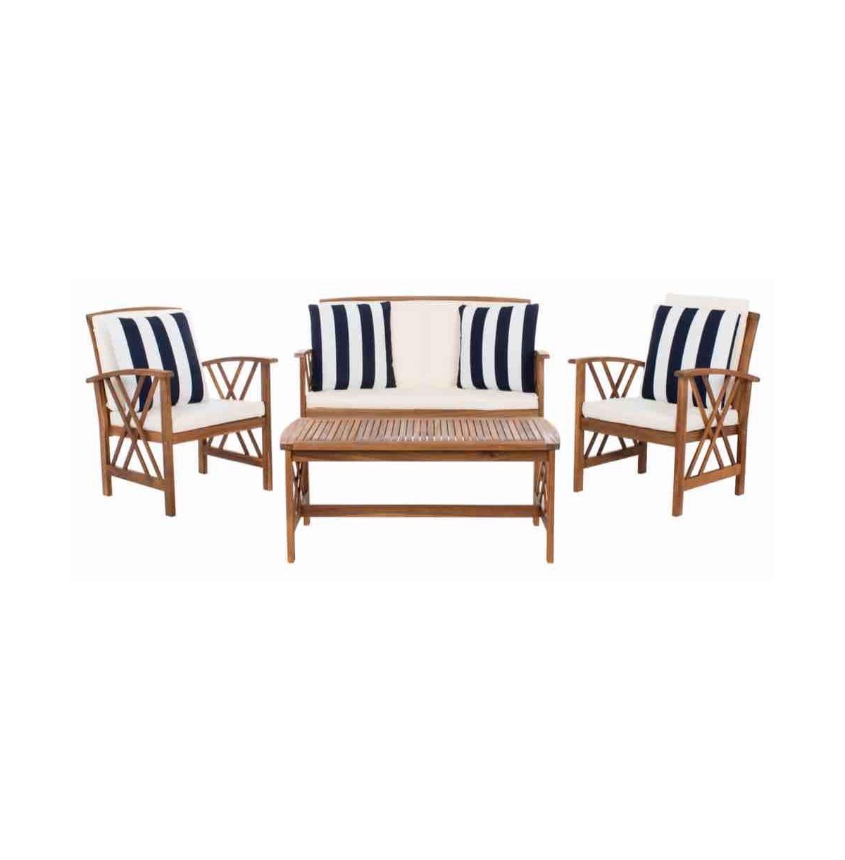 Click here for Fontana 4 Pc Outdoor Set - Beige/navy white prices