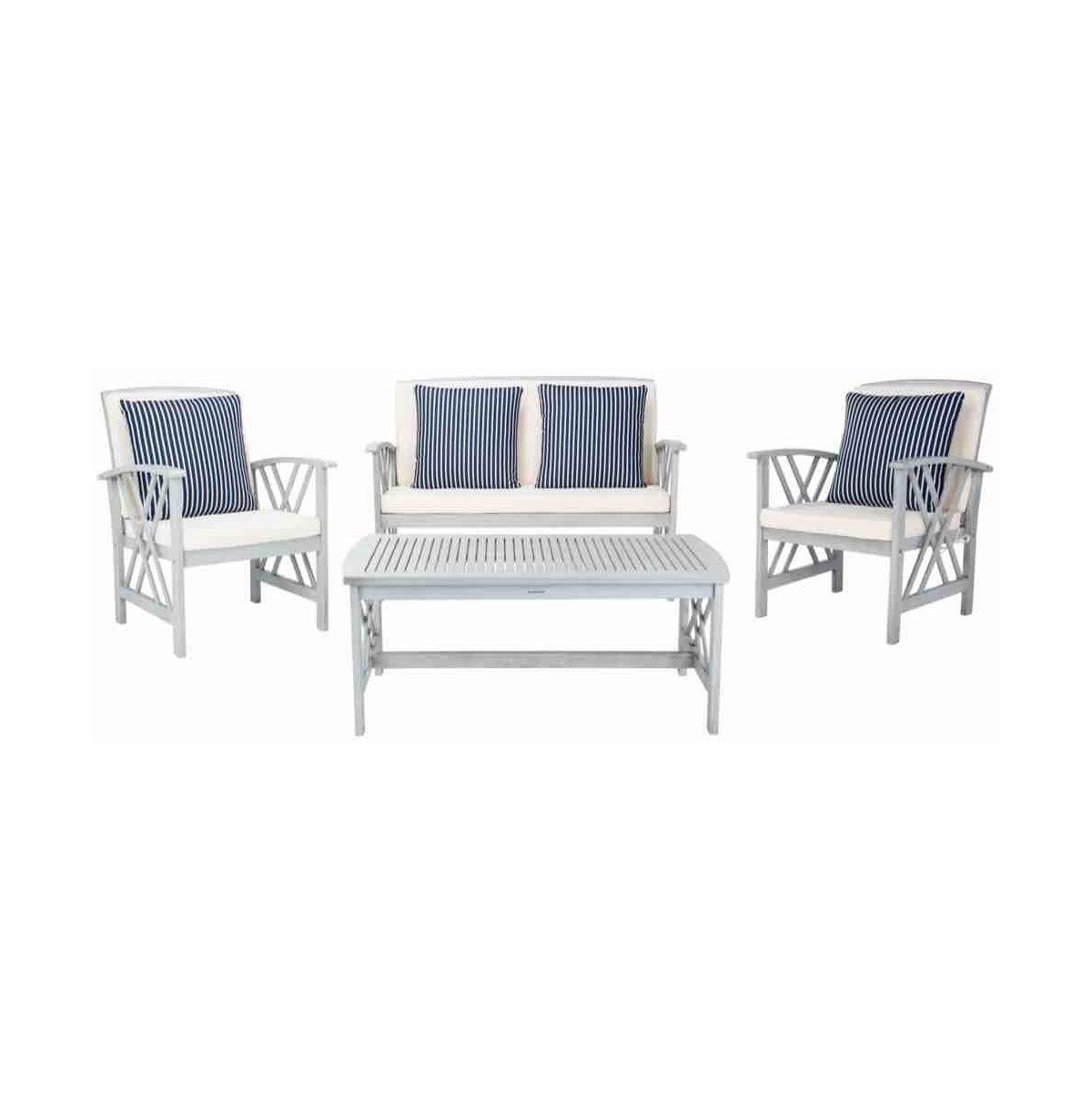 Click here for Fontana 4 Pc Outdoor Set - Grey/navy white prices