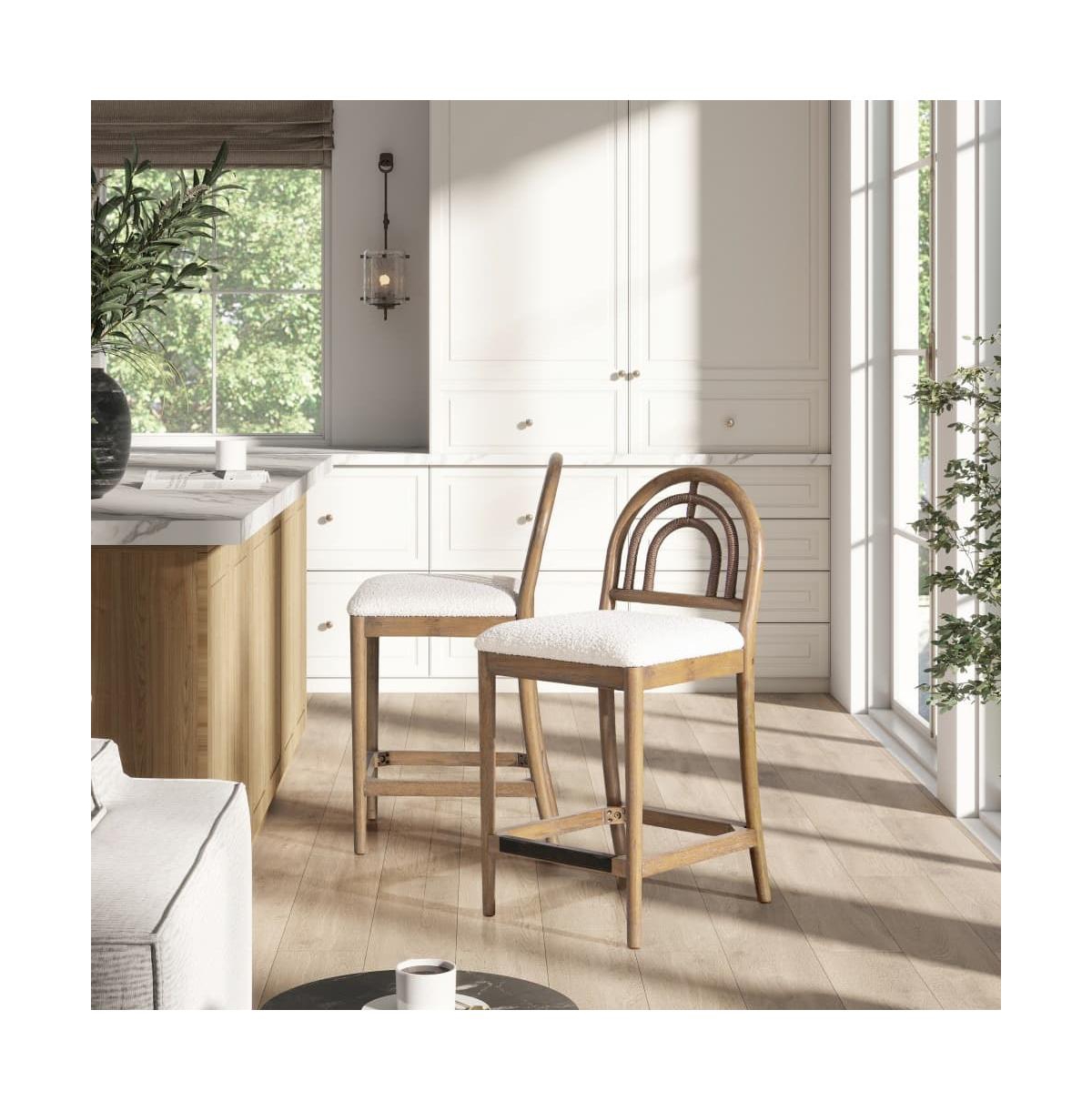 Click here for Set of 2 27" Arched Back Counter Stools  Upho... prices