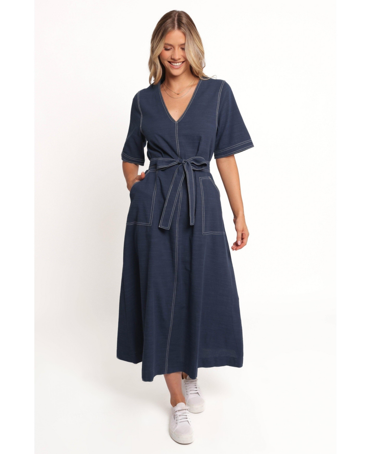 Click here for Petal and Pup Womens Kade Midi Dress - Blue prices