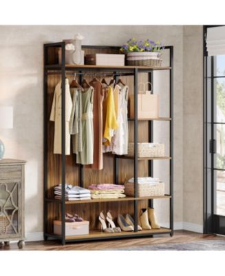 Tribesigns Freestanding Clothes Rack, 78.7" H Industrial Garment Rack ...