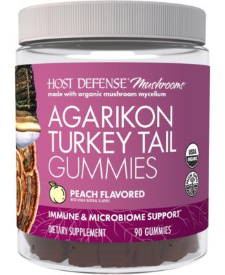 Host Defense Mushrooms, Agarikon Turkey Tail Gummies, Peach, 90 count ...