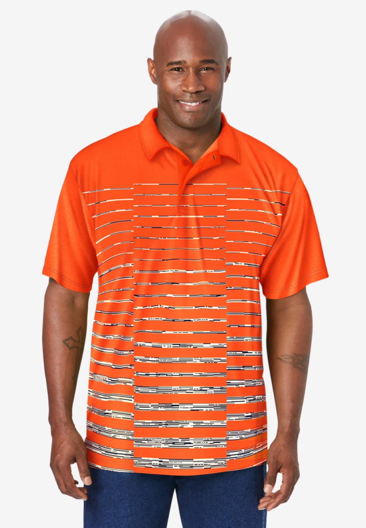 Click here for KingSize Big & Tall No Sweat Polo - Electric orang... prices