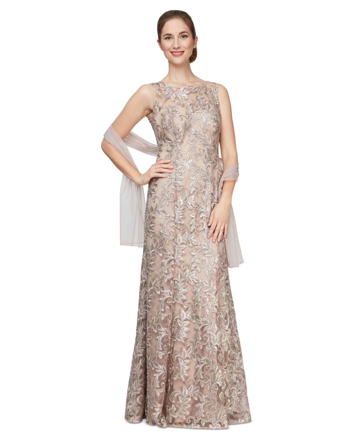 Click here for Alex Evenings Petite Embroidered Sleeveless Shawl... prices