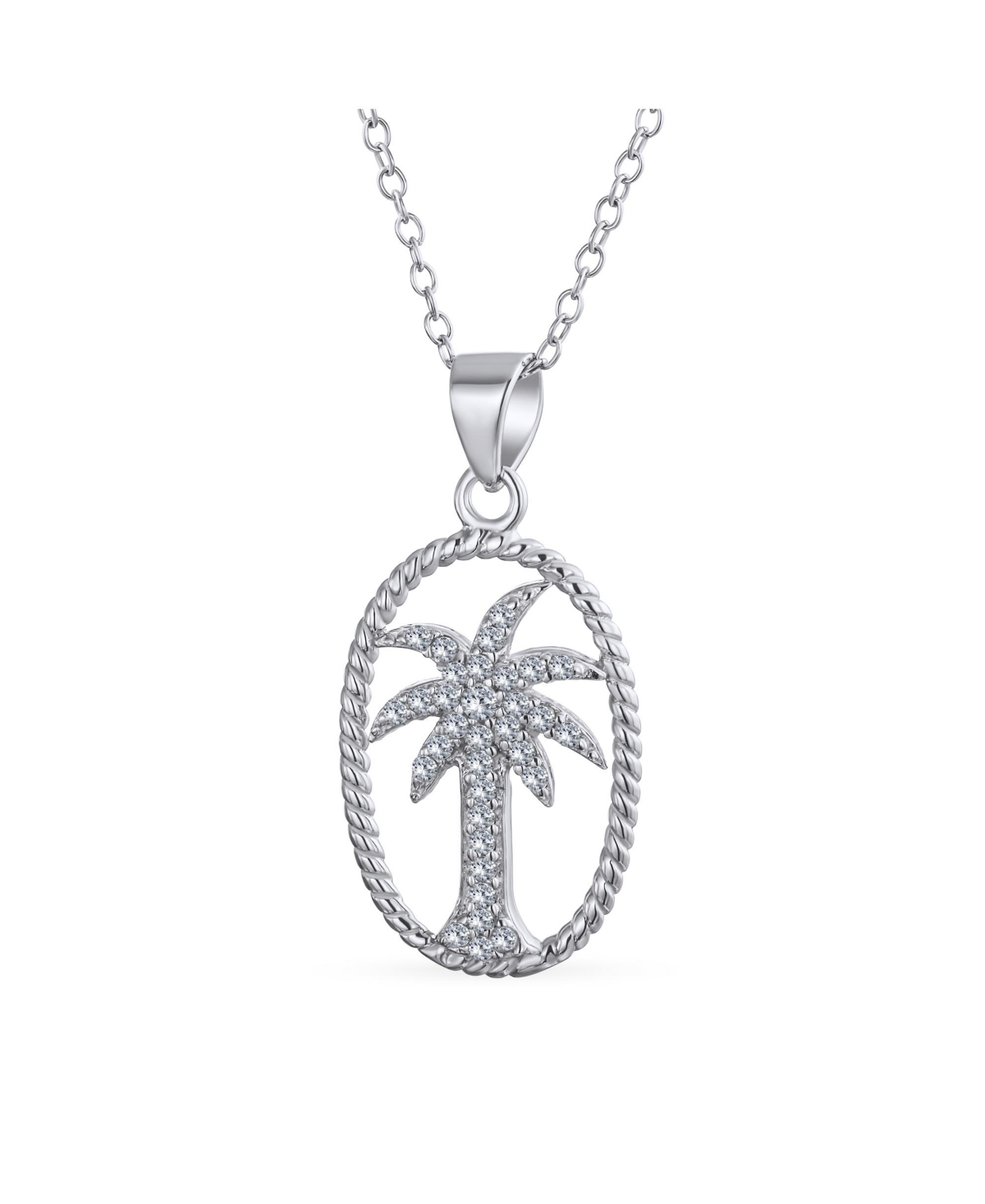 Click here for Bling Jewelry Oval Frame Nautical Cz Palm Tree Pen... prices