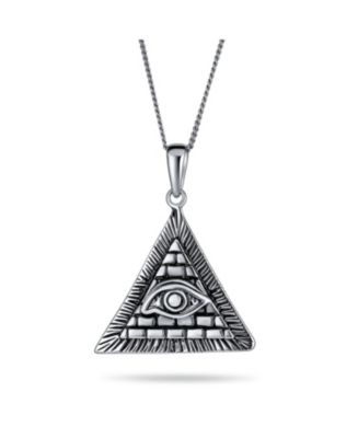 Bling Jewelry Masonic Talisman Pendant Necklace with Pyramid & Evil Eye ...