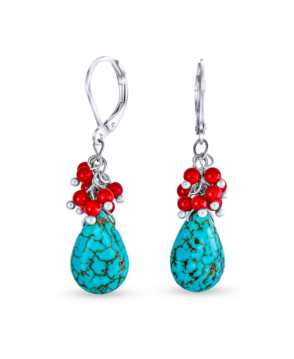 Click here for Bling Jewelry Boho Dangle Earrings with Created Re... prices