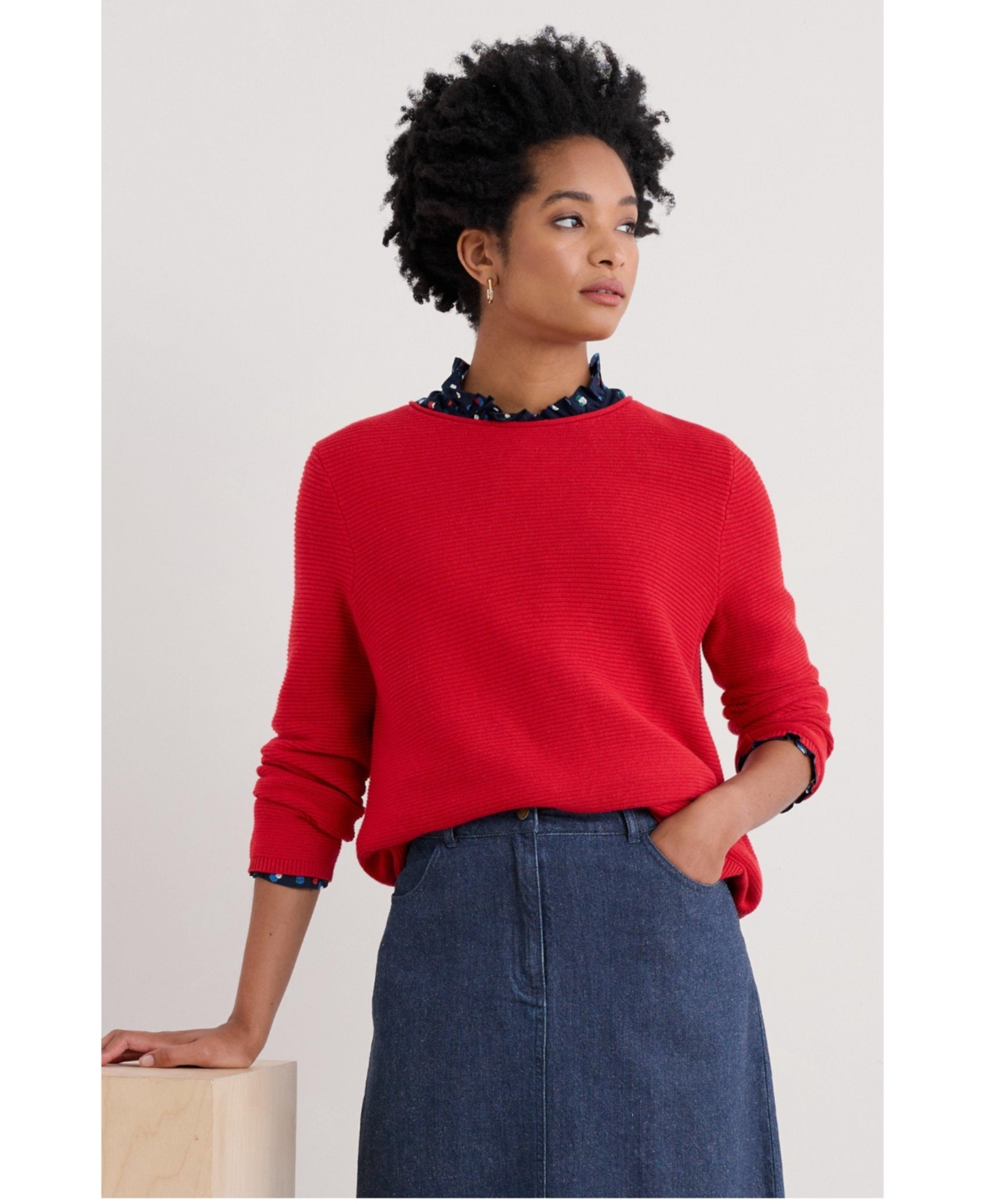 Click here for Seasalt Cornwall Womens Makers Sweater - Scarlet prices