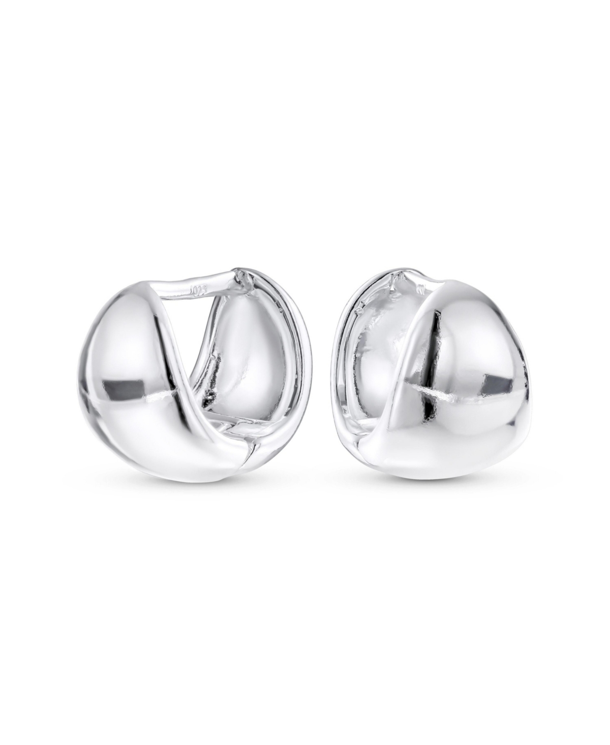 Click here for Bling Jewelry Minimalist Geometric Hoop Huggie Ear... prices