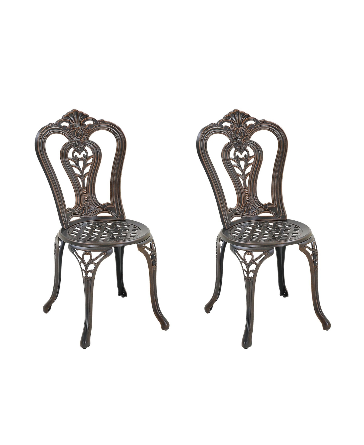 Click here for Outdoor Bistro Chairs Set of 2  Cast Aluminum Pati... prices