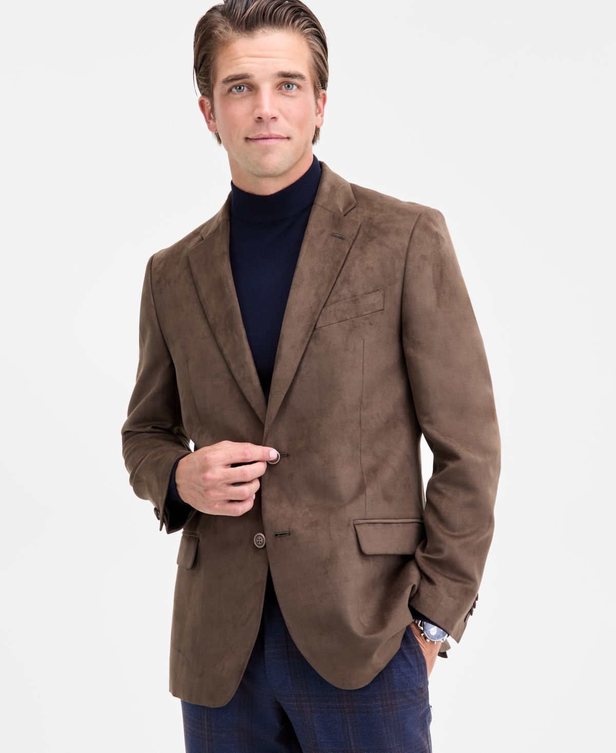 Click here for Nautica Mens Modern-Fit Faux-Suede Sport Coat - Ol... prices