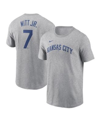 Nike Men's Bobby Witt Jr. Gray Kansas City Royals Fuse Name Number T ...