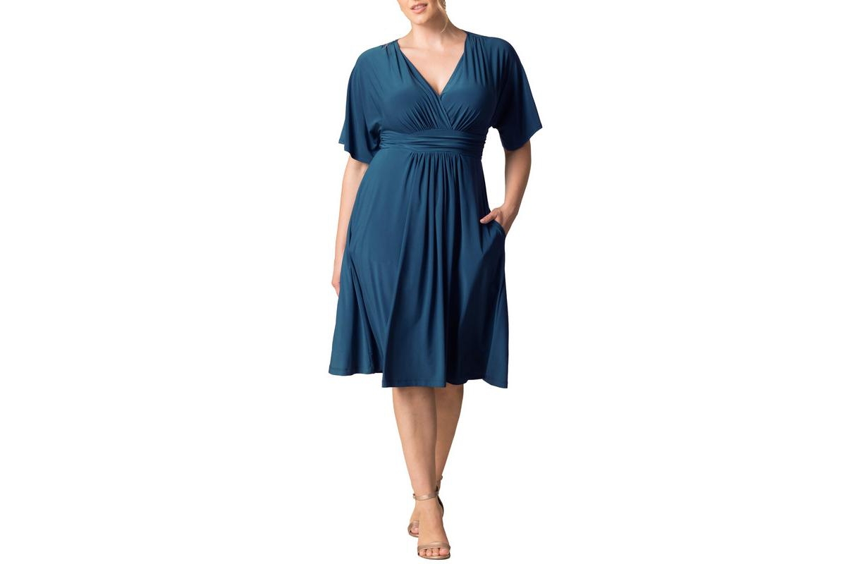 Click here for Kiyonna Womens Plus Size Gia A-Line Midi Dress wit... prices