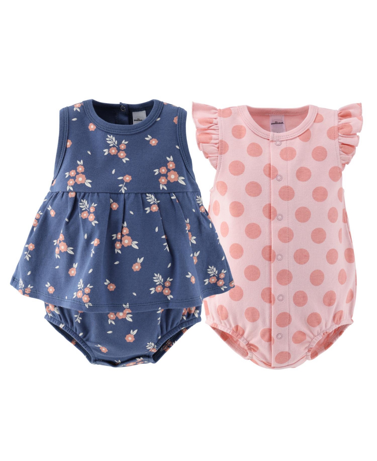 Click here for The Peanutshell Baby Girls Rompers - 2 Pack  Navy... prices