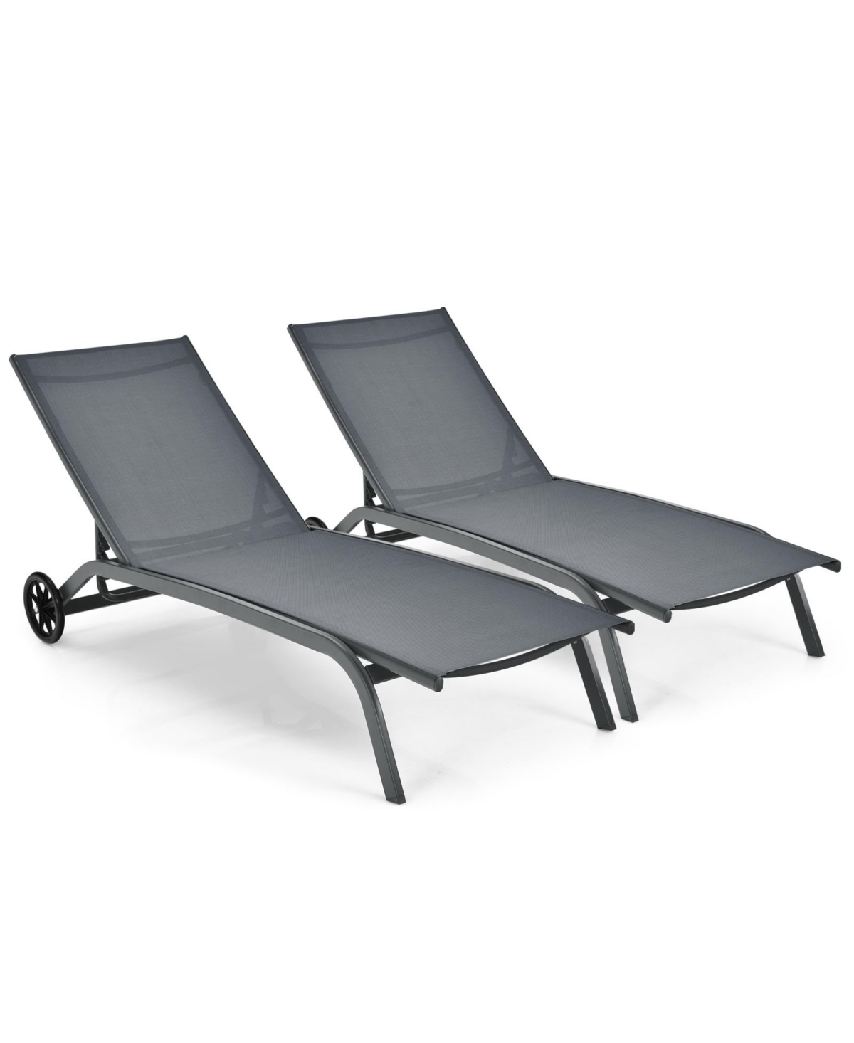Click here for 2PCS Patio Lounge Chair Chaise Adjustable Back Rec... prices