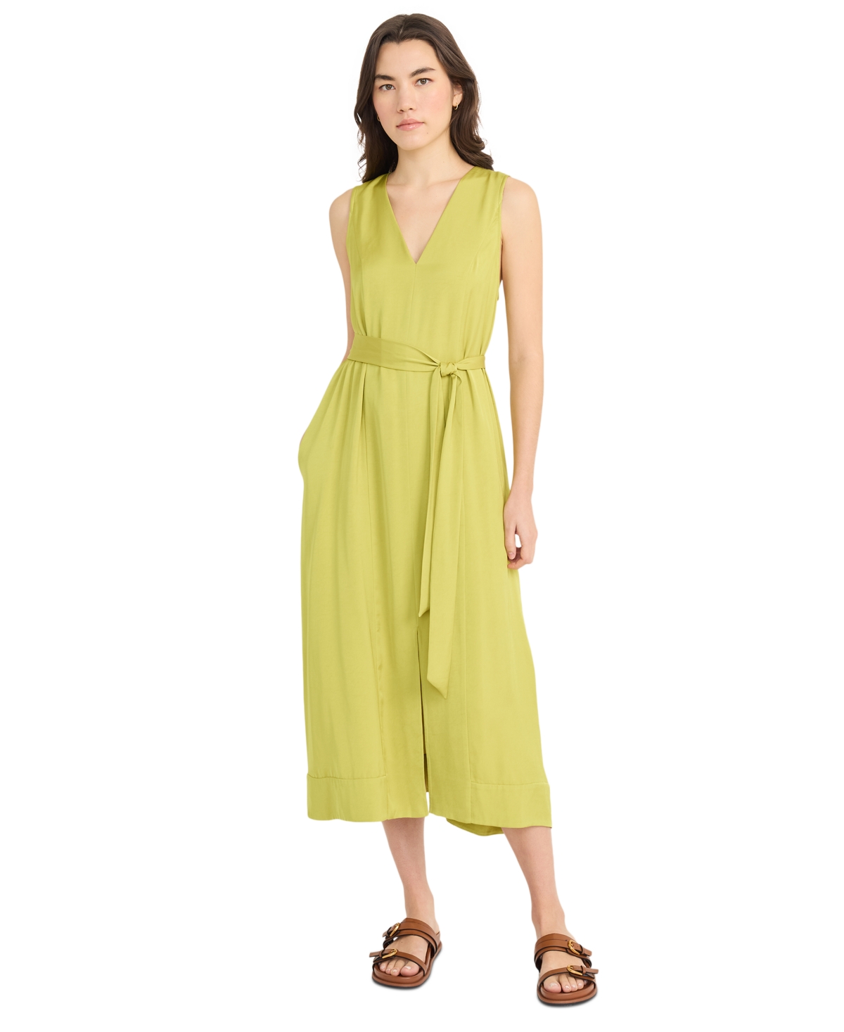 Click here for Luxely Womens Belted Midi Dress - Lentil Sprout prices