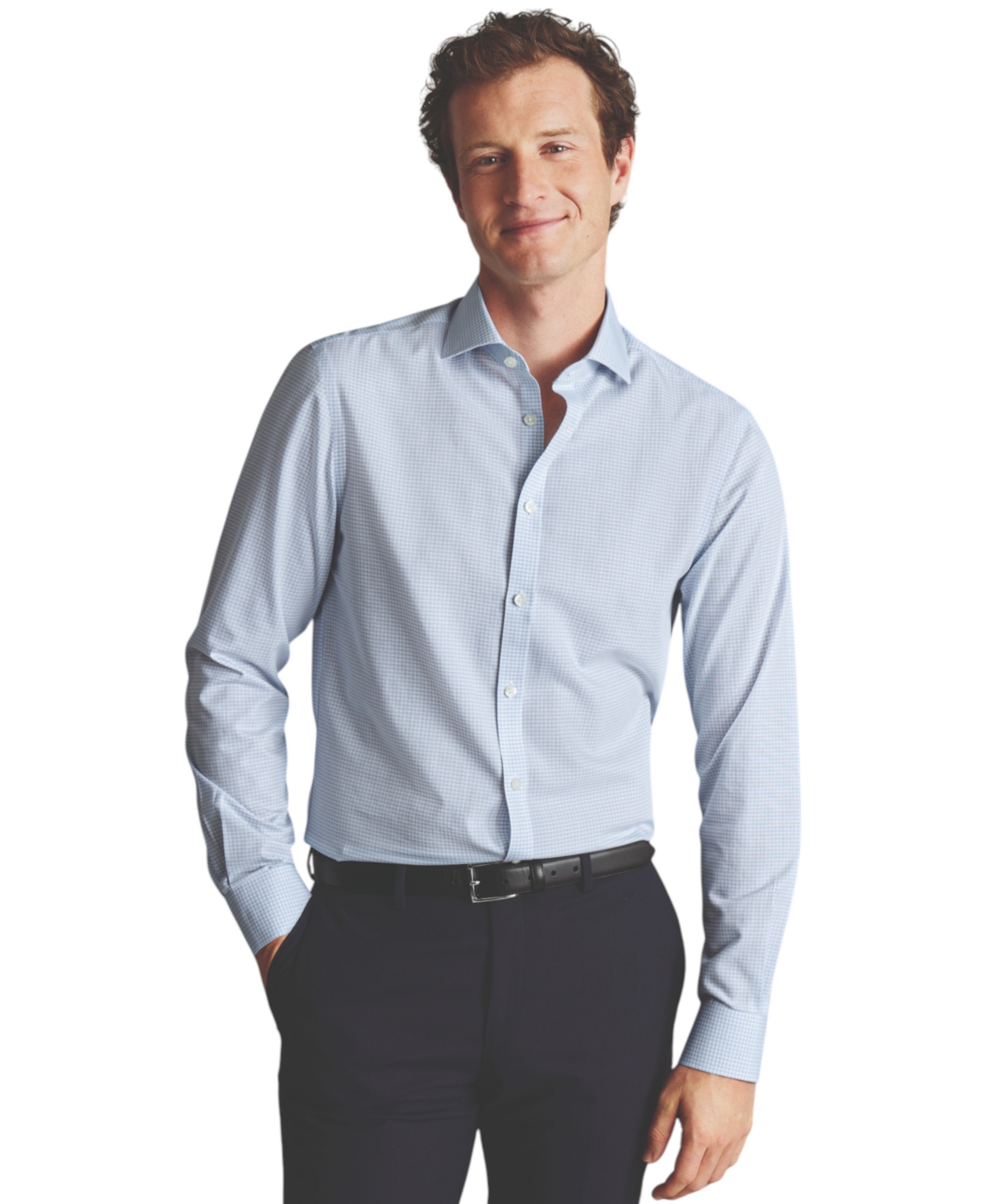 Click here for Charles Tyrwhitt Mens Slim-Fit Poplin Gingham Shir... prices