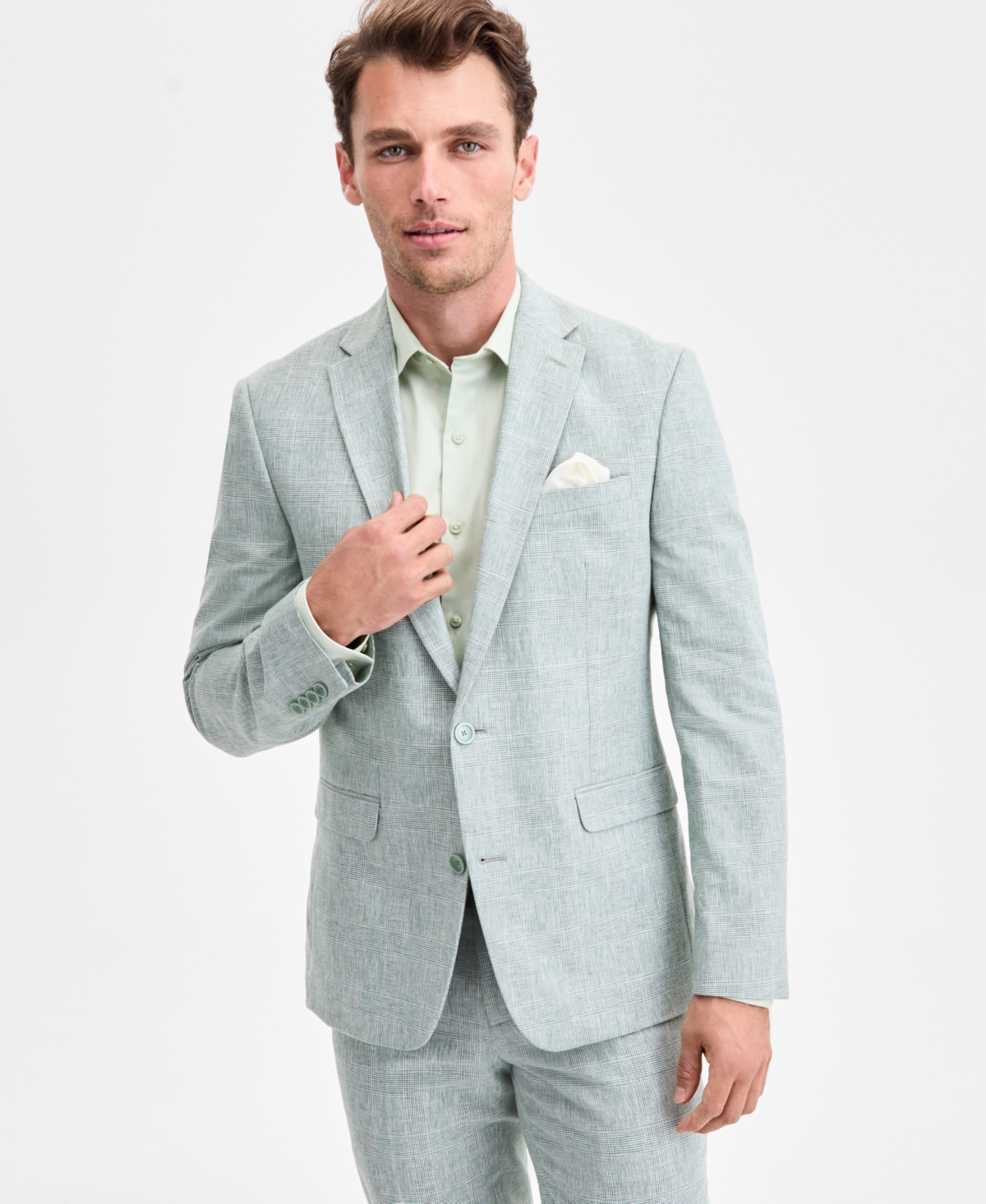 Click here for Bar Iii Mens Slim-Fit Linen Suit Separate Jacket... prices