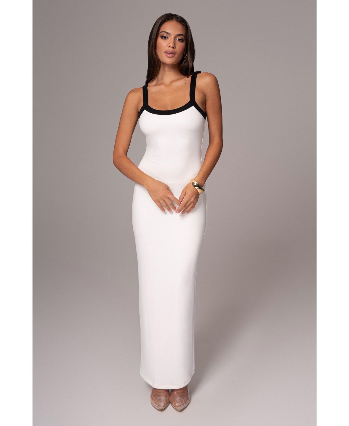 Click here for Jluxlabel Plus Size White Francesca Contrast Maxi... prices