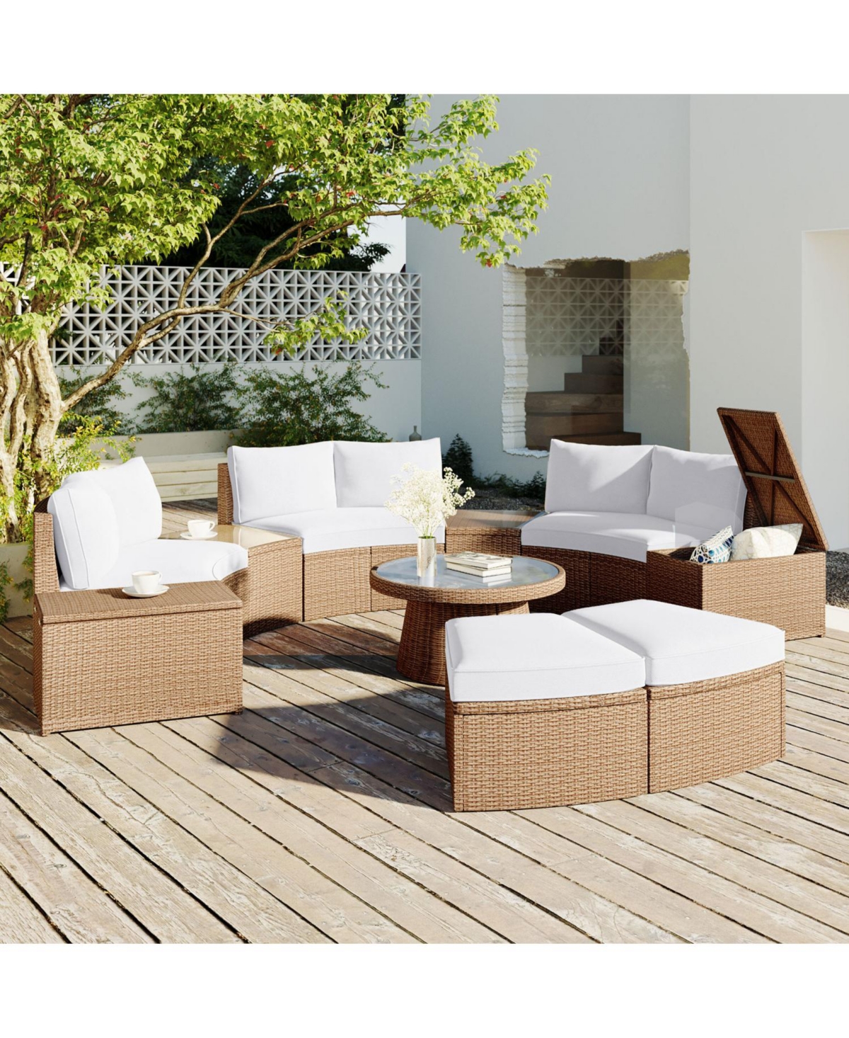Click here for Streamdale 10-Pc Outdoor Rattan Sectional Sofa Set... prices