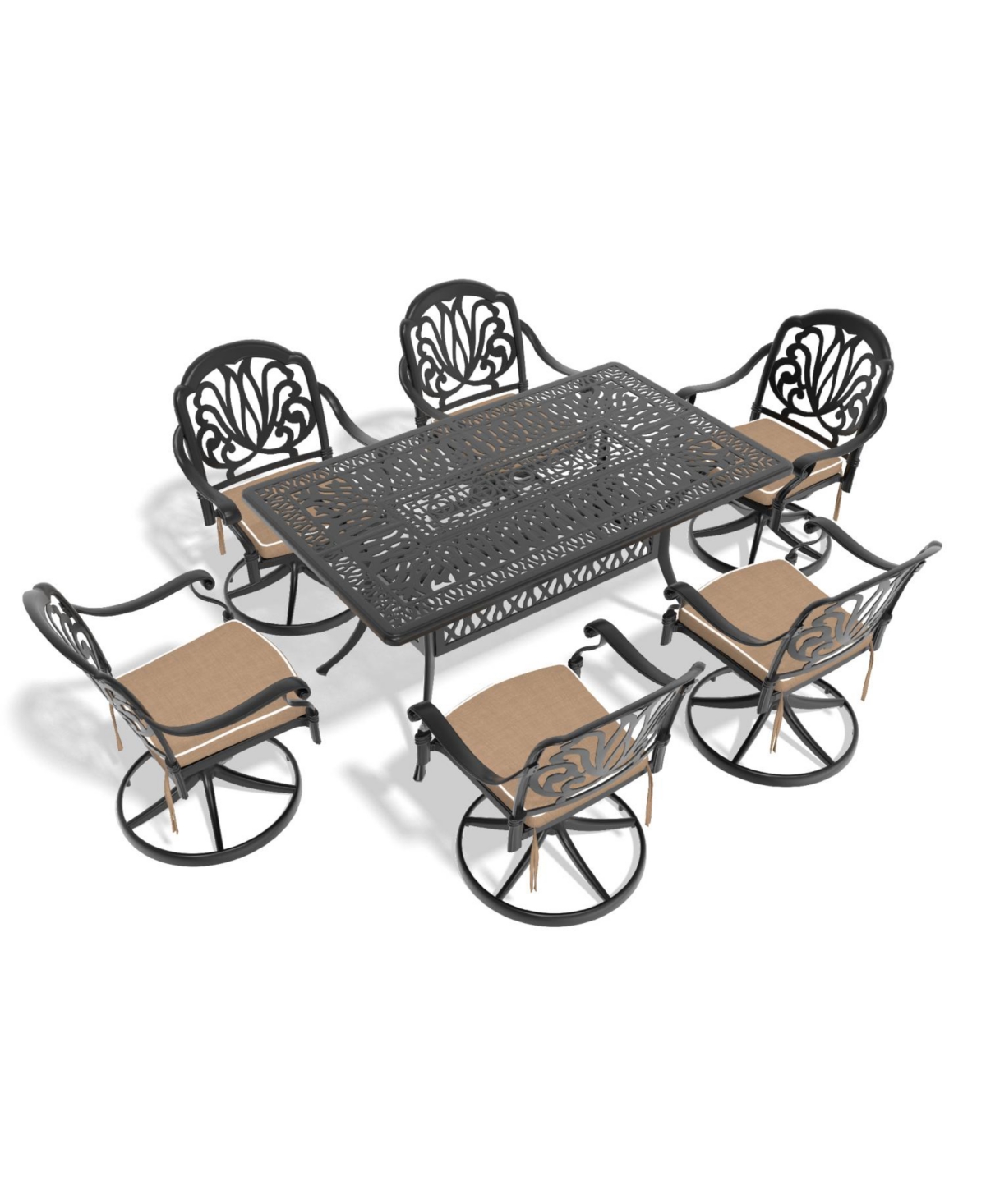 Click here for Streamdale 7-pc Cast Aluminum Dining Set  6 Swivel... prices