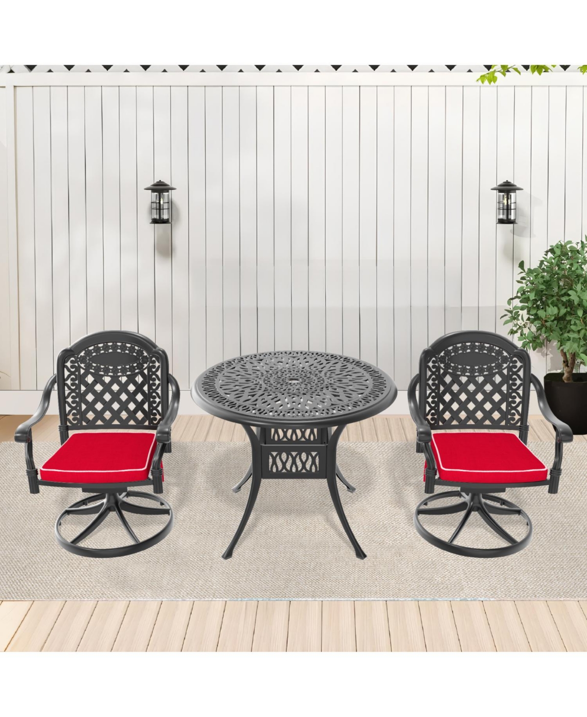Click here for Streamdale 3-pc Cast Aluminum Dining Set  2 Swivel... prices