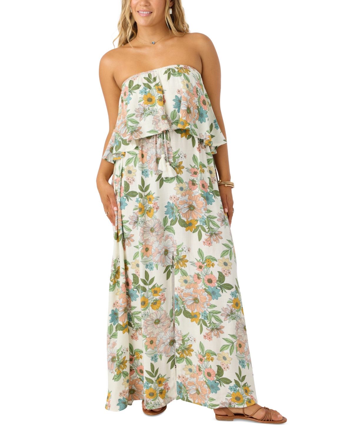 Click here for ONeill Juniors Sadie Strapless Floral Maxi Dress -... prices