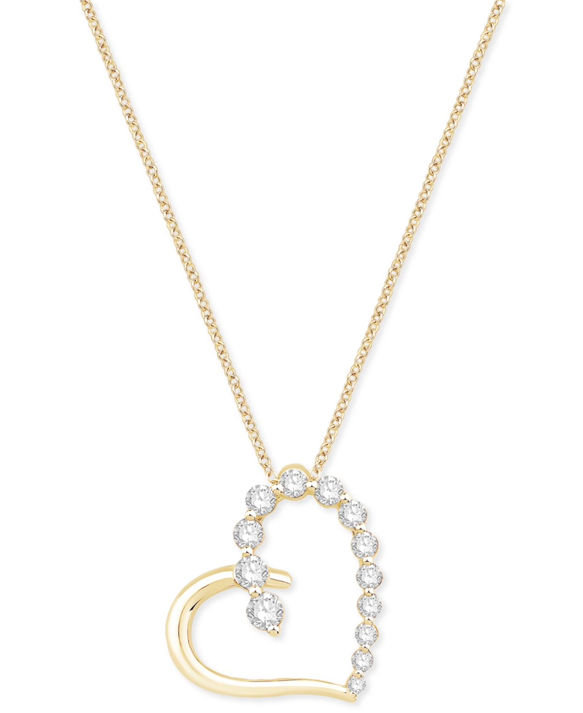 Click here for Diamond Heart 18 Pendant Necklace (1/2 ct. t.w.) i... prices