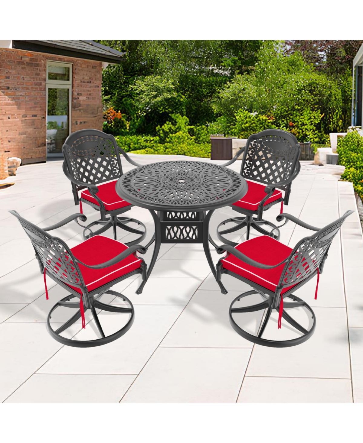 Click here for Streamdale 5-Piece Cast Aluminum Dining Set  4 Swi... prices