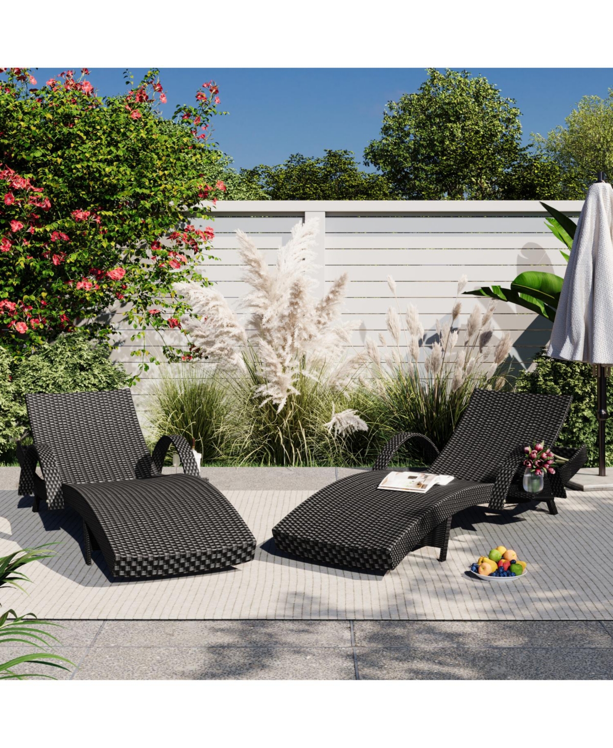 Click here for Streamdale Outdoor Wicker Chaise Lounge Set  Recli... prices