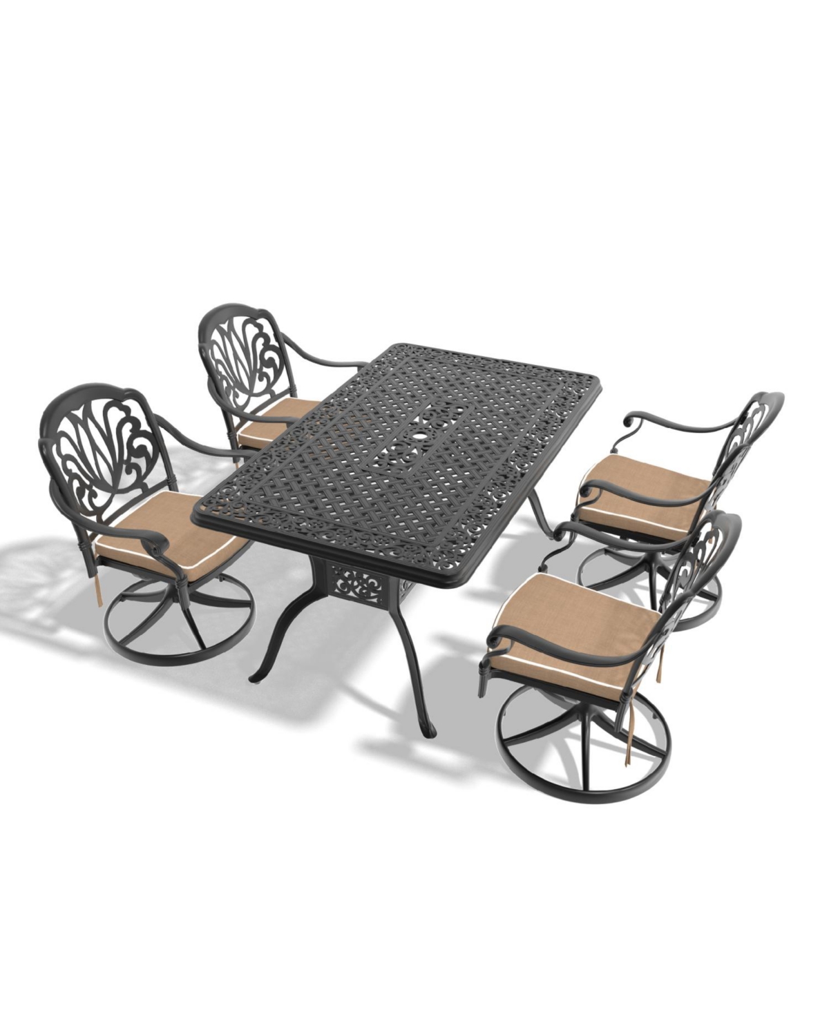 Click here for Streamdale 5-Pc Cast Aluminum Dining Set  4 Swivel... prices