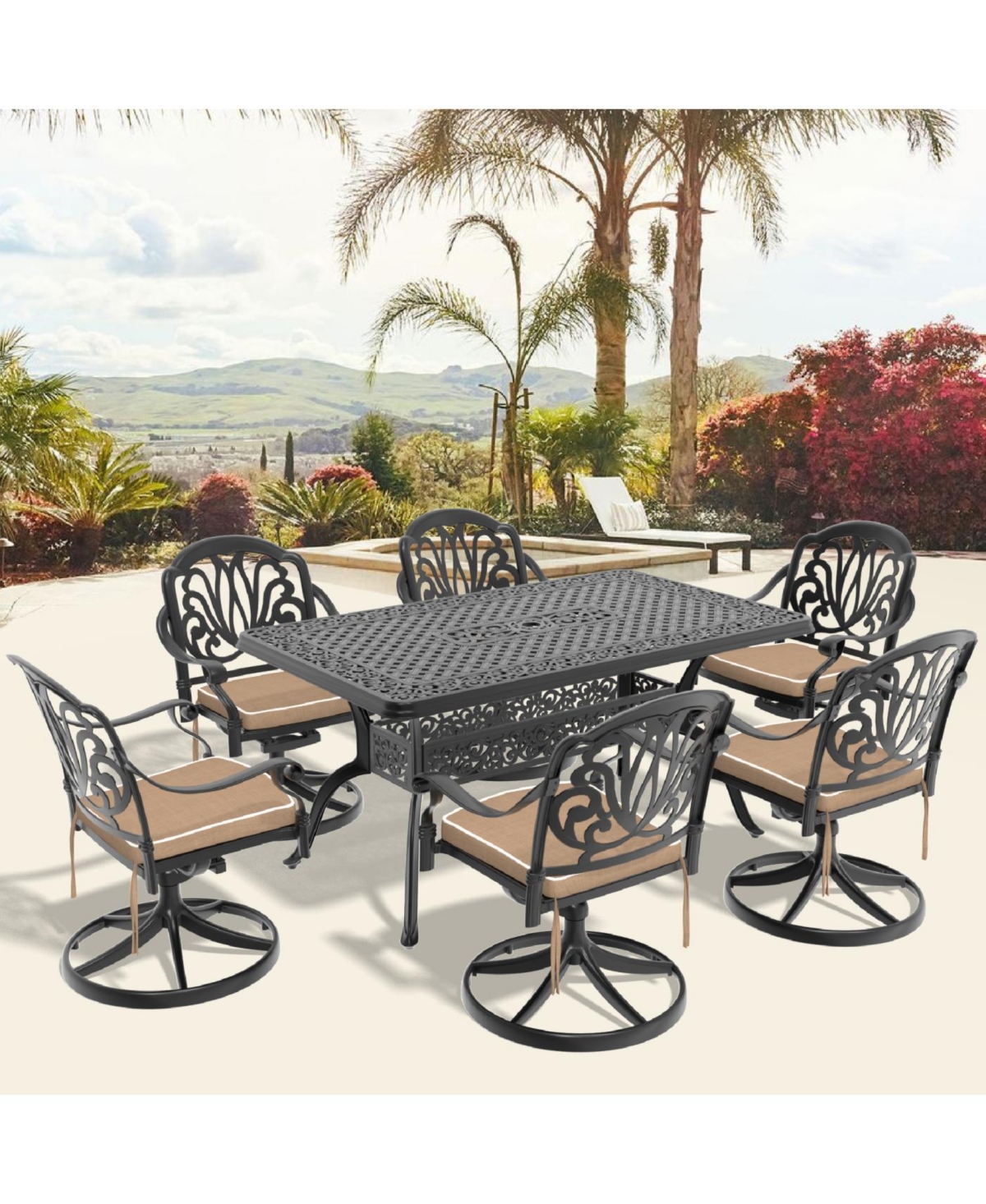 Click here for Streamdale 7-pc Cast Aluminum Dining Set  6 Swivel... prices