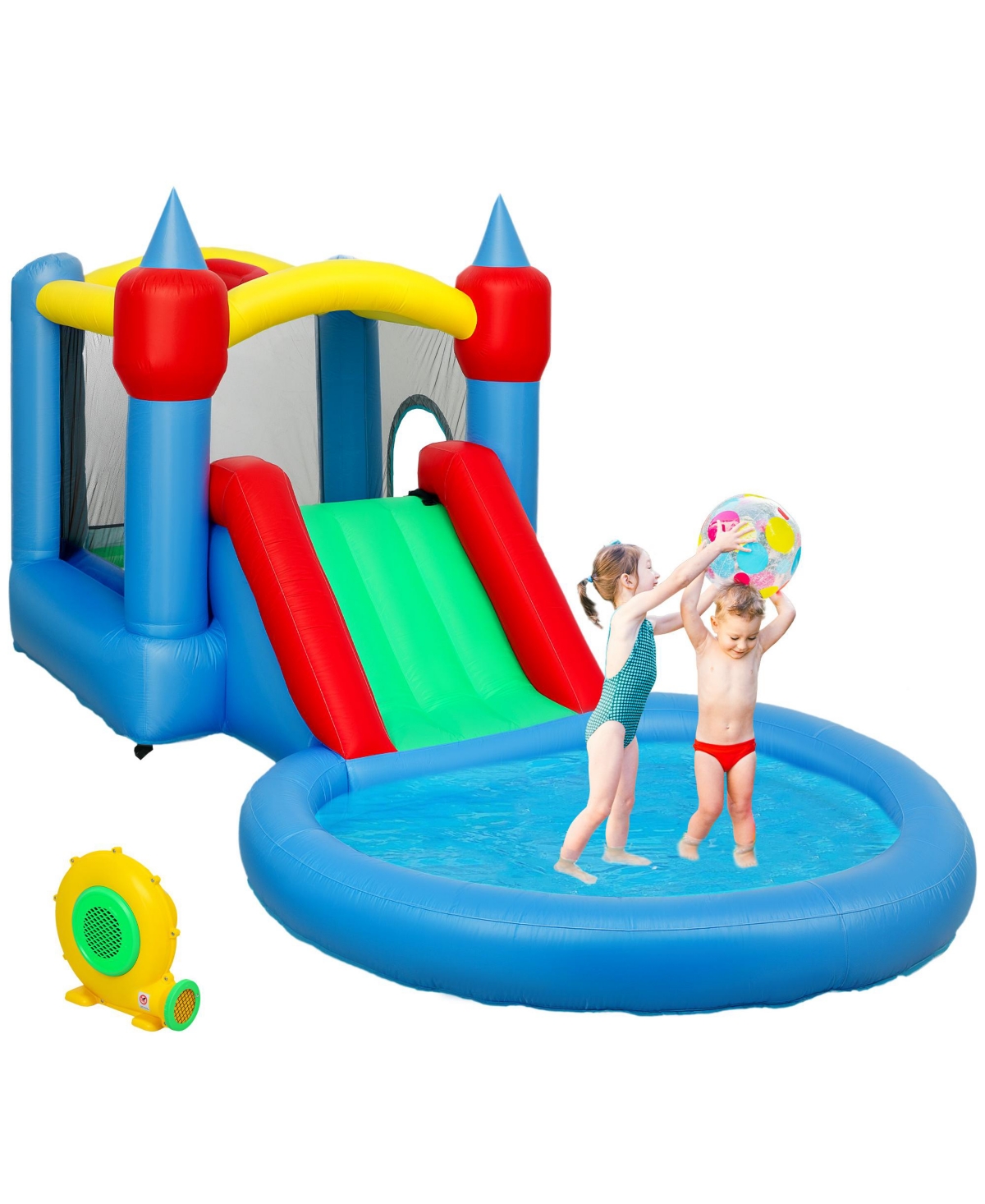 Click here for Qaba Inflatable Bounce House  4 in 1 Bouncy Castle... prices