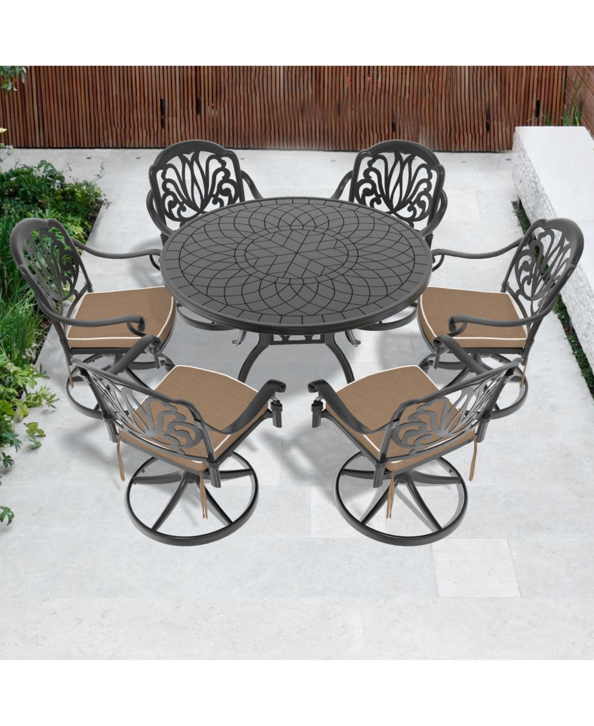 Click here for Streamdale 7-Pc Cast Aluminum Dining Set  6 Swivel... prices