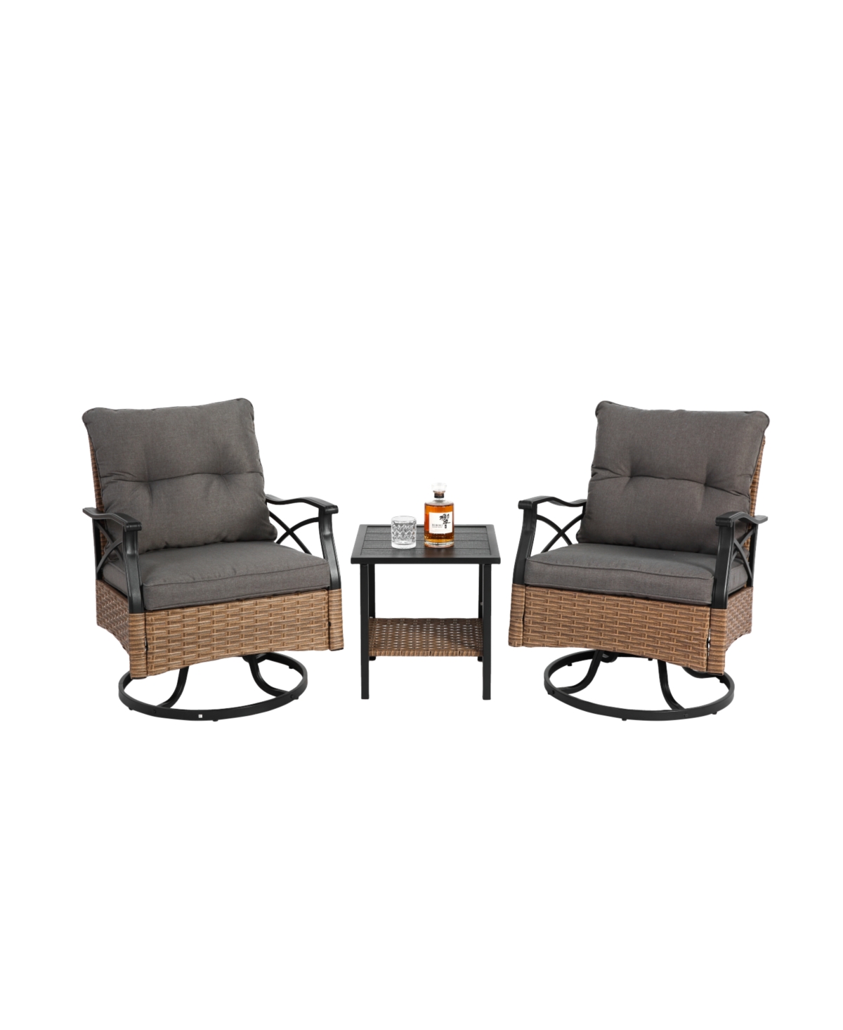 Click here for Streamdale 3pc Outdoor Swivel Rocker Set  Table  2... prices