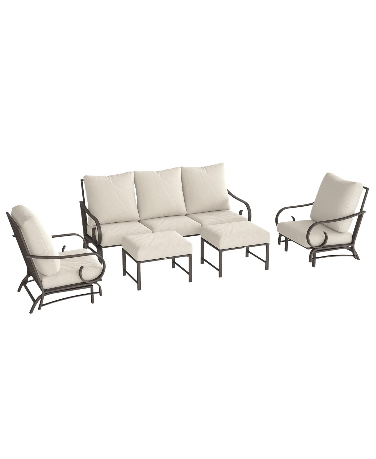 Click here for Outsunny 5 Piece Patio Furniture Set with 2 Rocker... prices