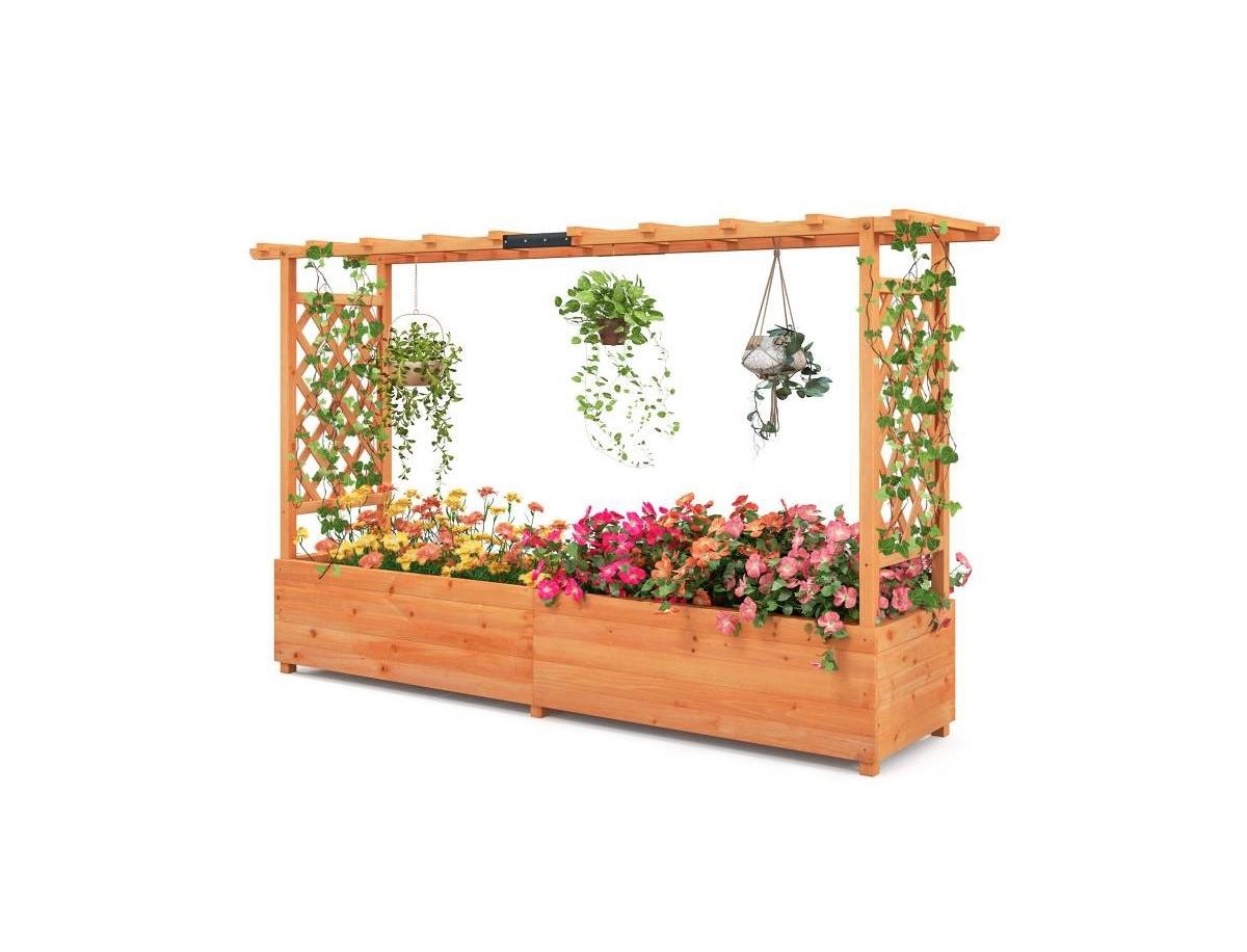 Click here for Rectangle Raised Garden Bed with Side Trellis for... prices