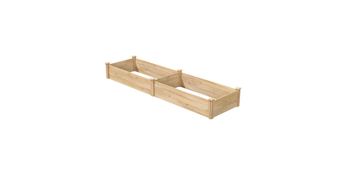 Click here for 2 ft x 8 ft Cedar Wood Raised Garden Bed - Beige prices
