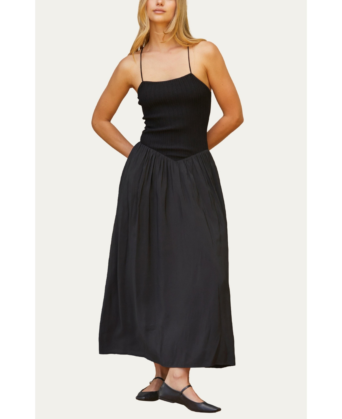 Click here for Crescent Womens Isabella Mix Media Maxi Dress - Bl... prices