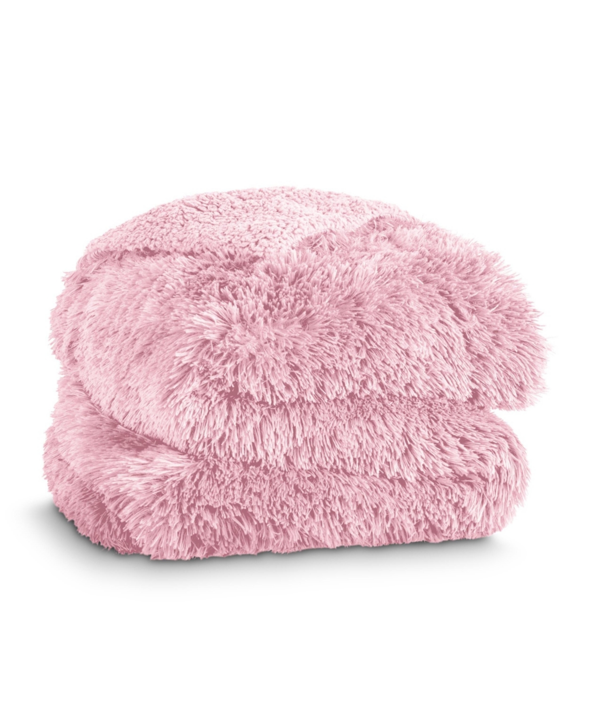 Click here for Shaggy Faux Fur Sherpa Blanket - Light pink prices