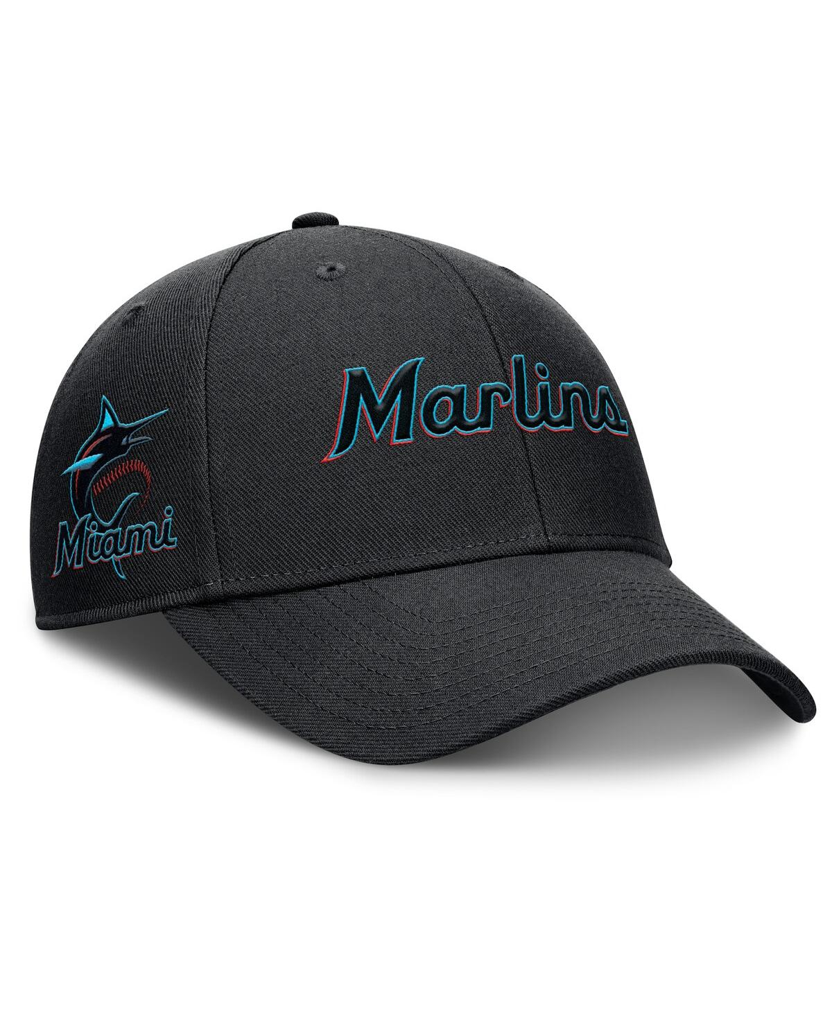 Click here for Nike Mens Black Miami Marlins Rise Gaberdine Adjus... prices
