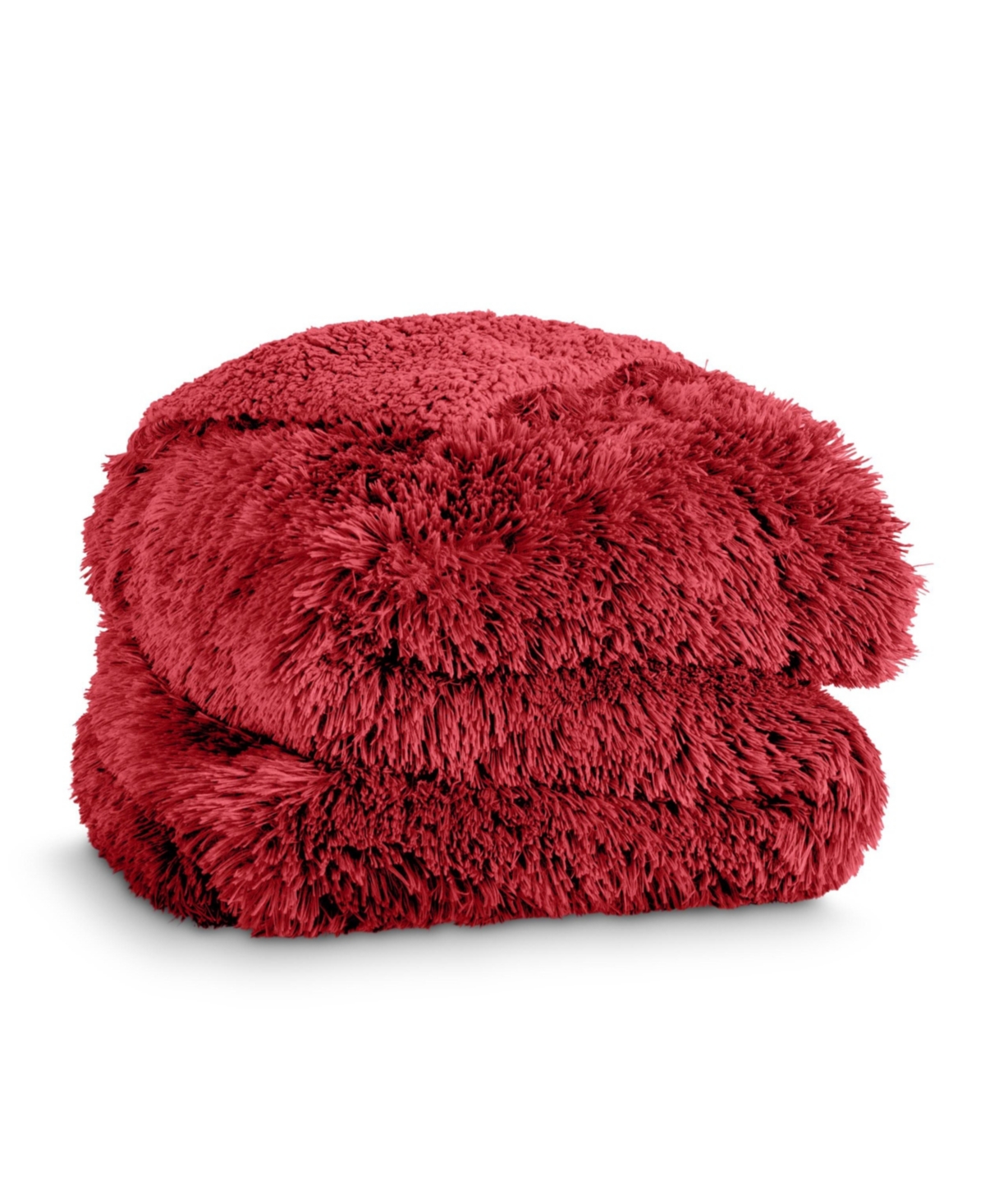 Click here for Shaggy Faux Fur Sherpa Blanket - Red prices