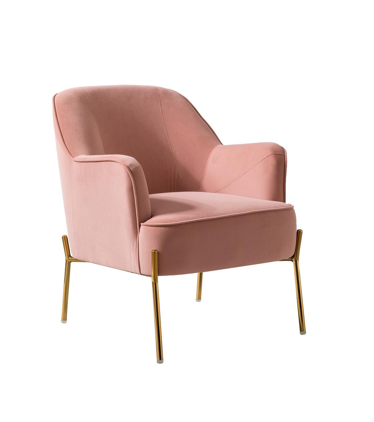 Click here for Barbara Wooden Arm Chair with Metal Legs - Pink prices