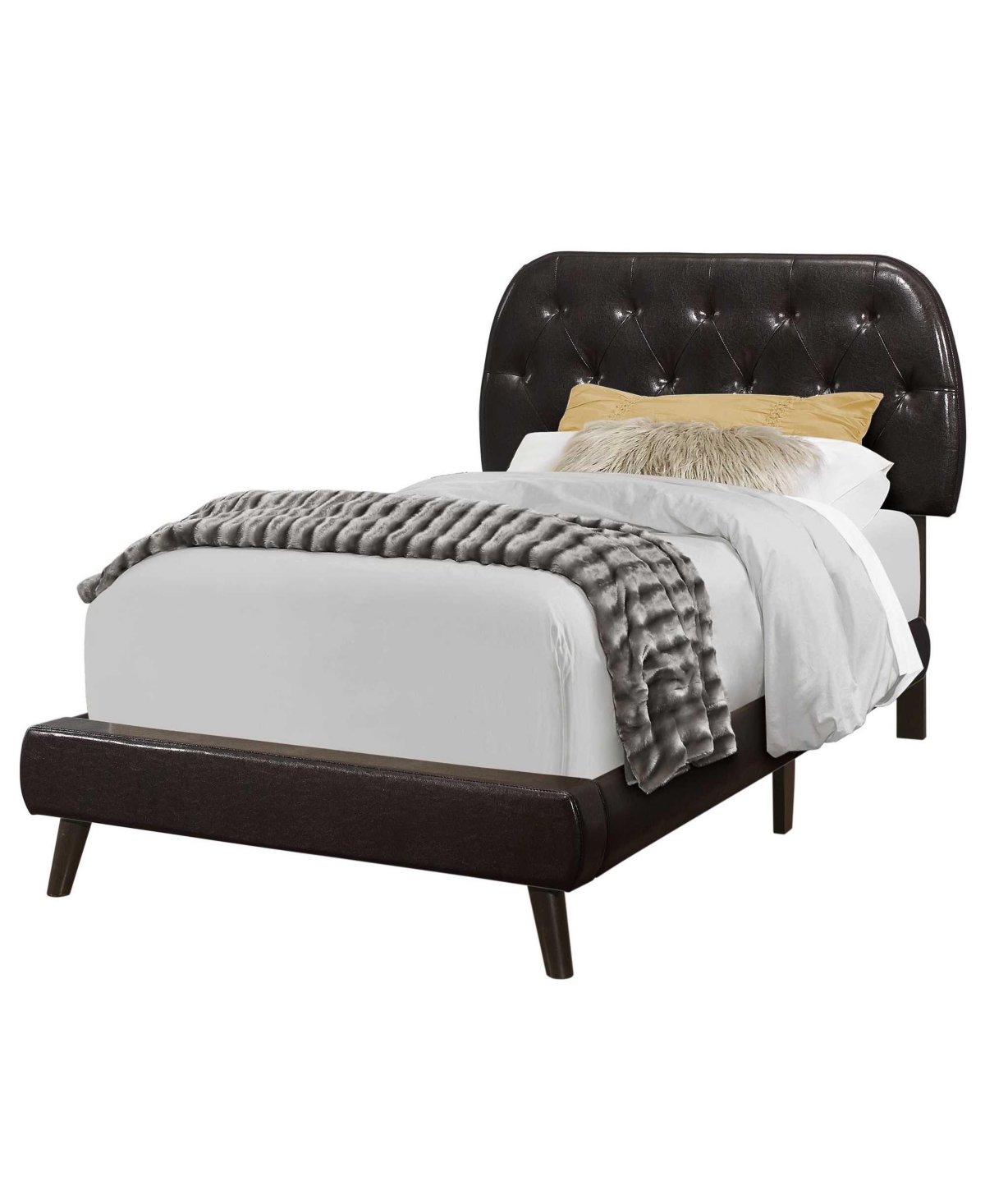 Click here for Tufted Upholstered Faux Leather Bed Frame with Pad... prices