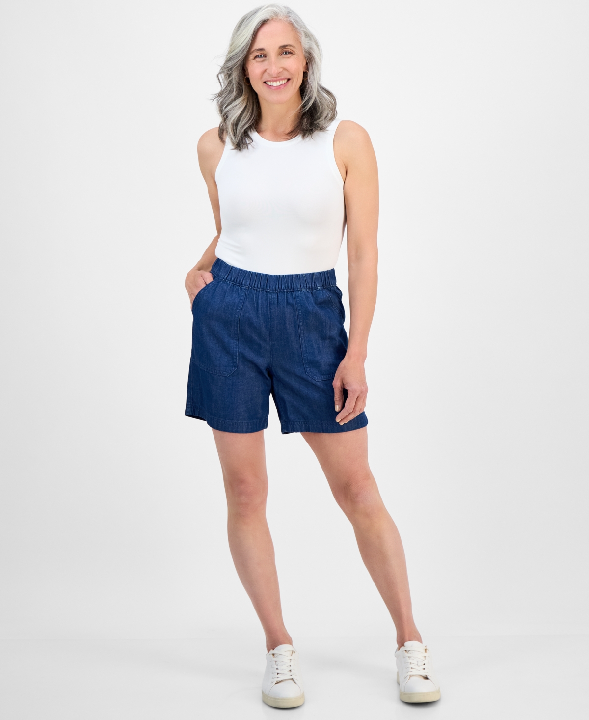 Click here for Style & Co Womens Mid-Rise Pull-On Shorts  Regular... prices