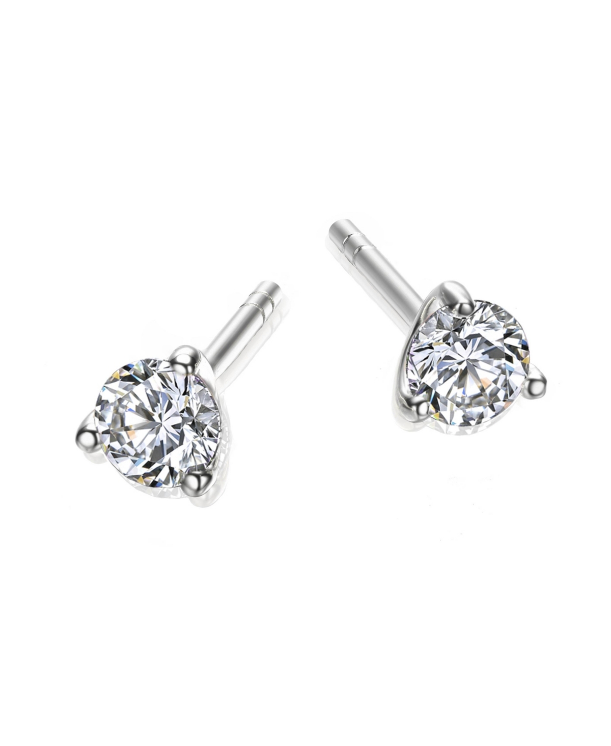 Click here for Sterling Silver Cubic Zirconia Solitaire Stud Earr... prices