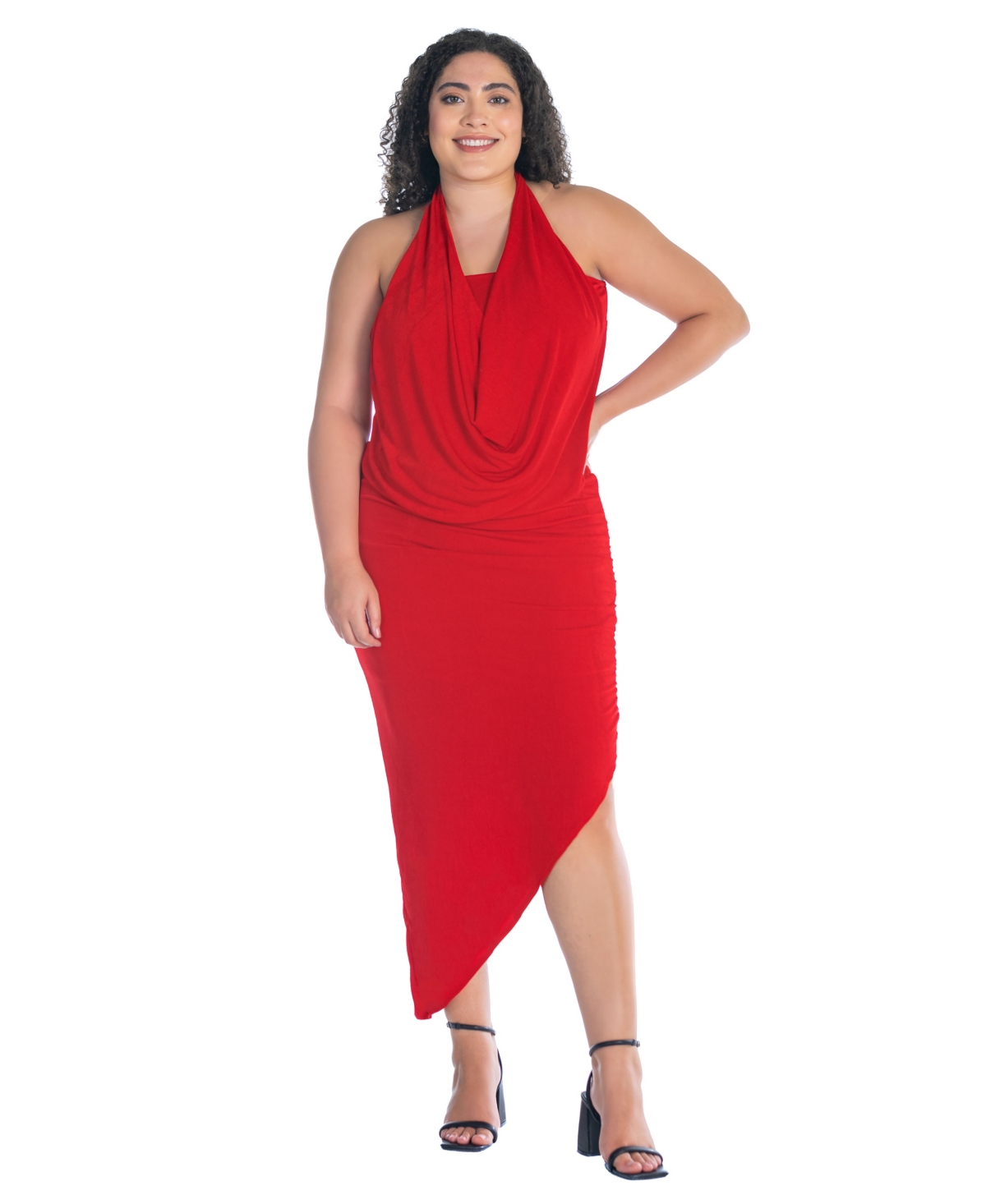 Click here for 24seven Comfort Apparel Plus Size Cowl Neck Long A... prices